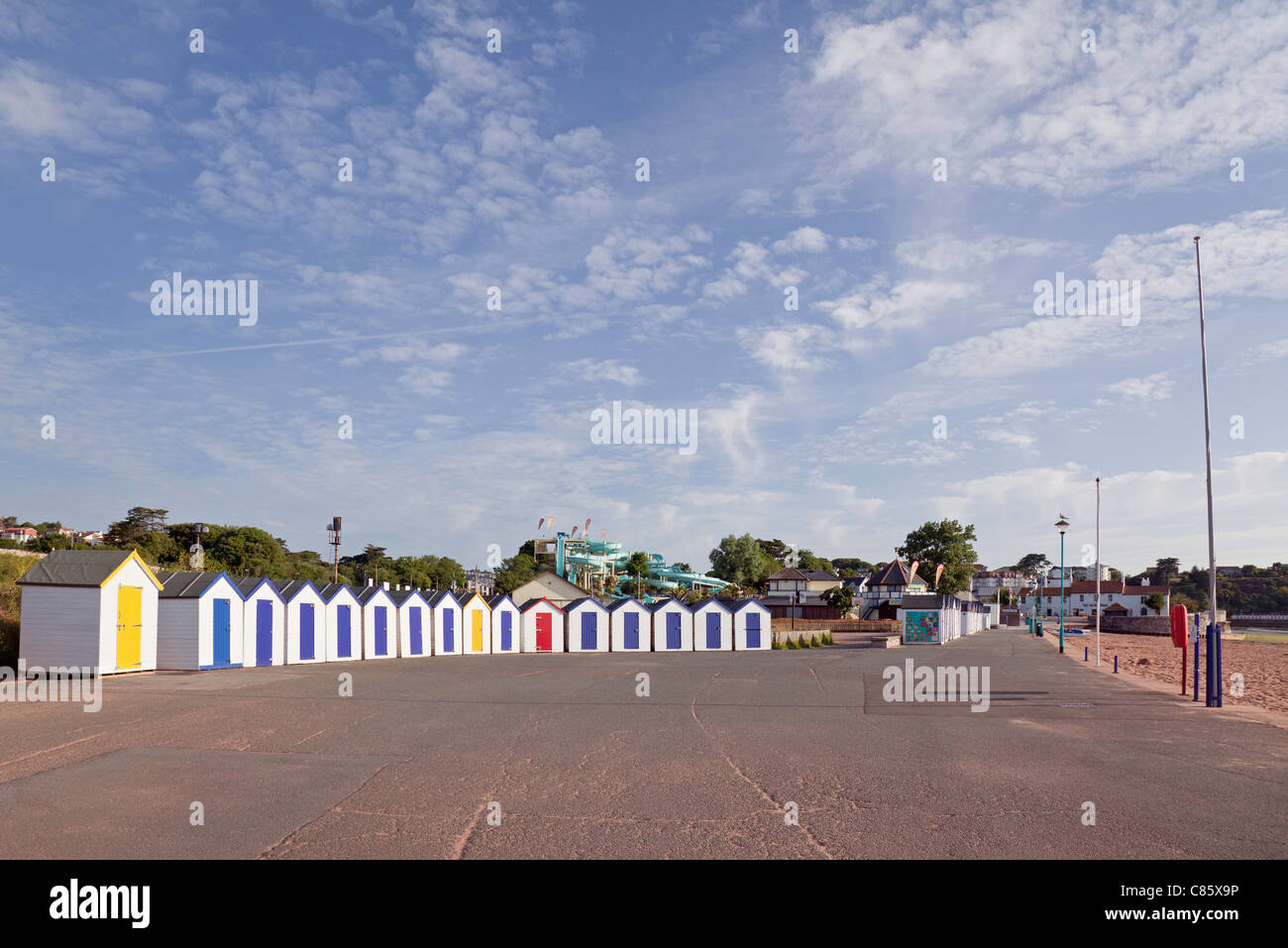 Goodrington Sands South Promenade with Beach Huts, Torbay, Devon ...