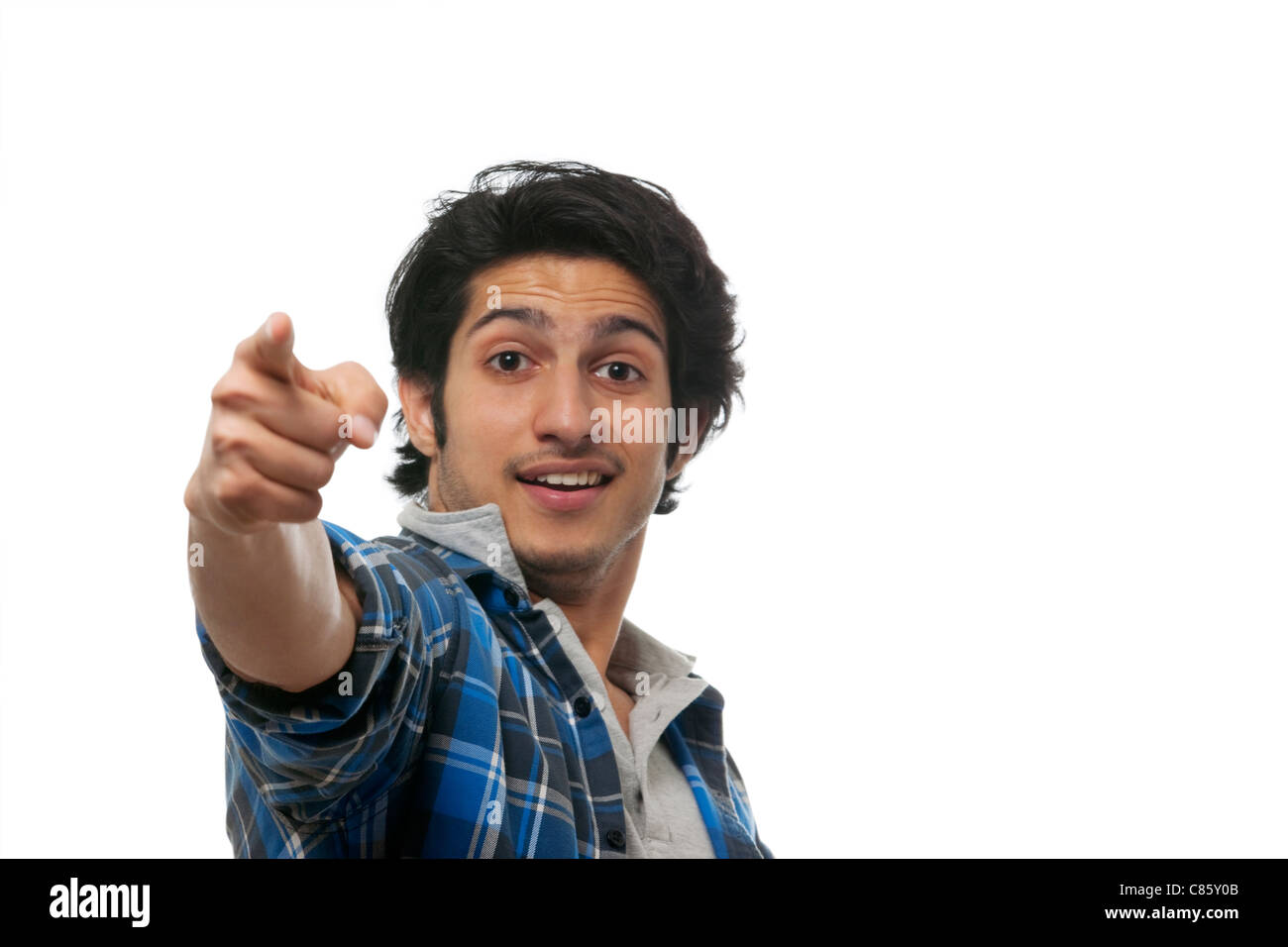 Young boy pointing Stock Photo - Alamy