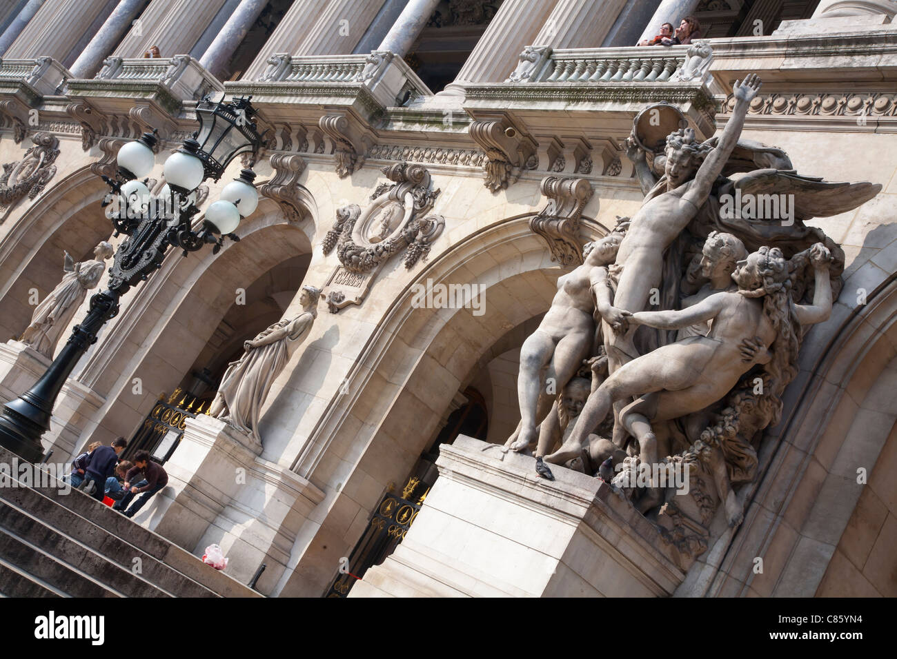 statues in the The Opera Building (Palais Garnier). Paris, France ...