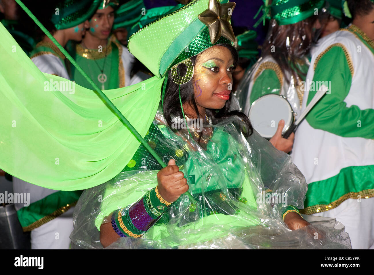 night time dark carnival costume dress performer Stock Photo - Alamy