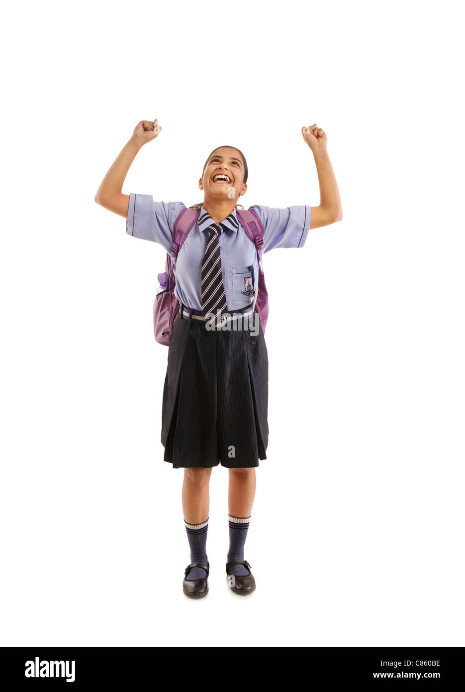 School girl cheering Stock Photo - Alamy