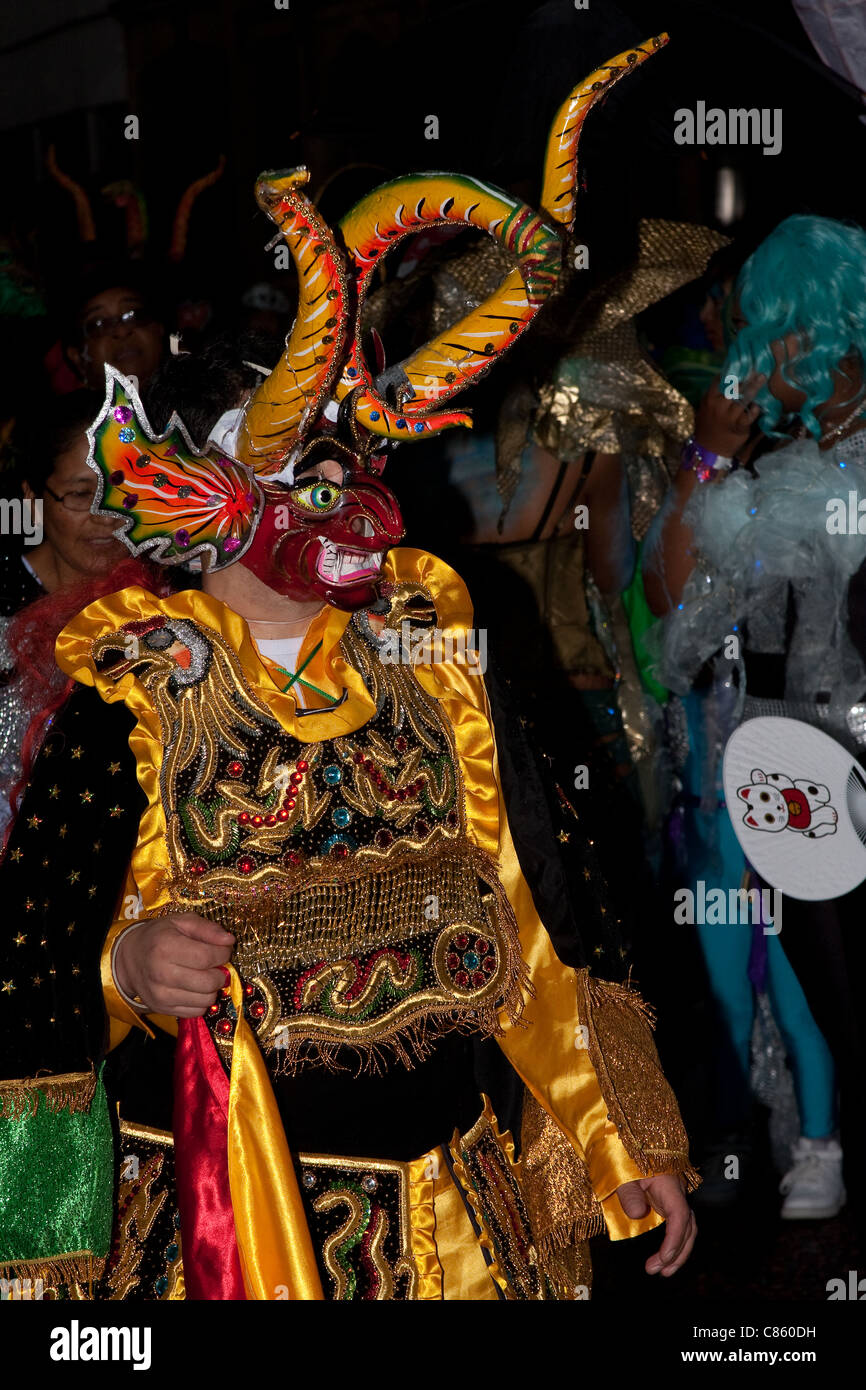 Brazilian man dancer traditional devil costume Stock Photo - Alamy