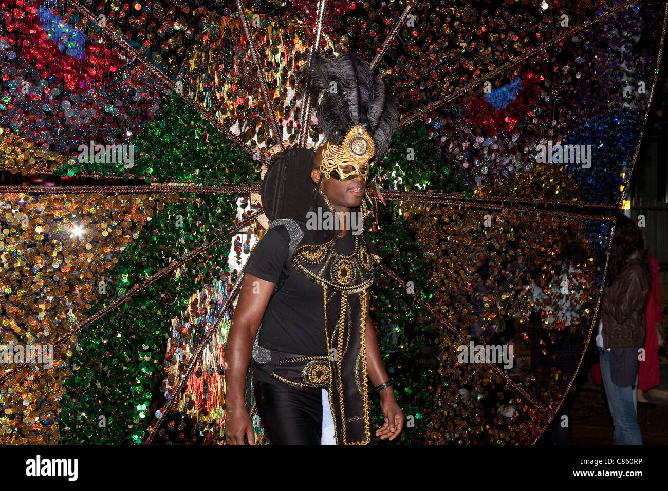 night time dark carnival costume dress performer Stock Photo - Alamy