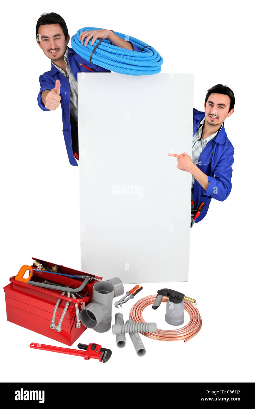 Plumber service tools sink Cut Out Stock Images & Pictures - Alamy