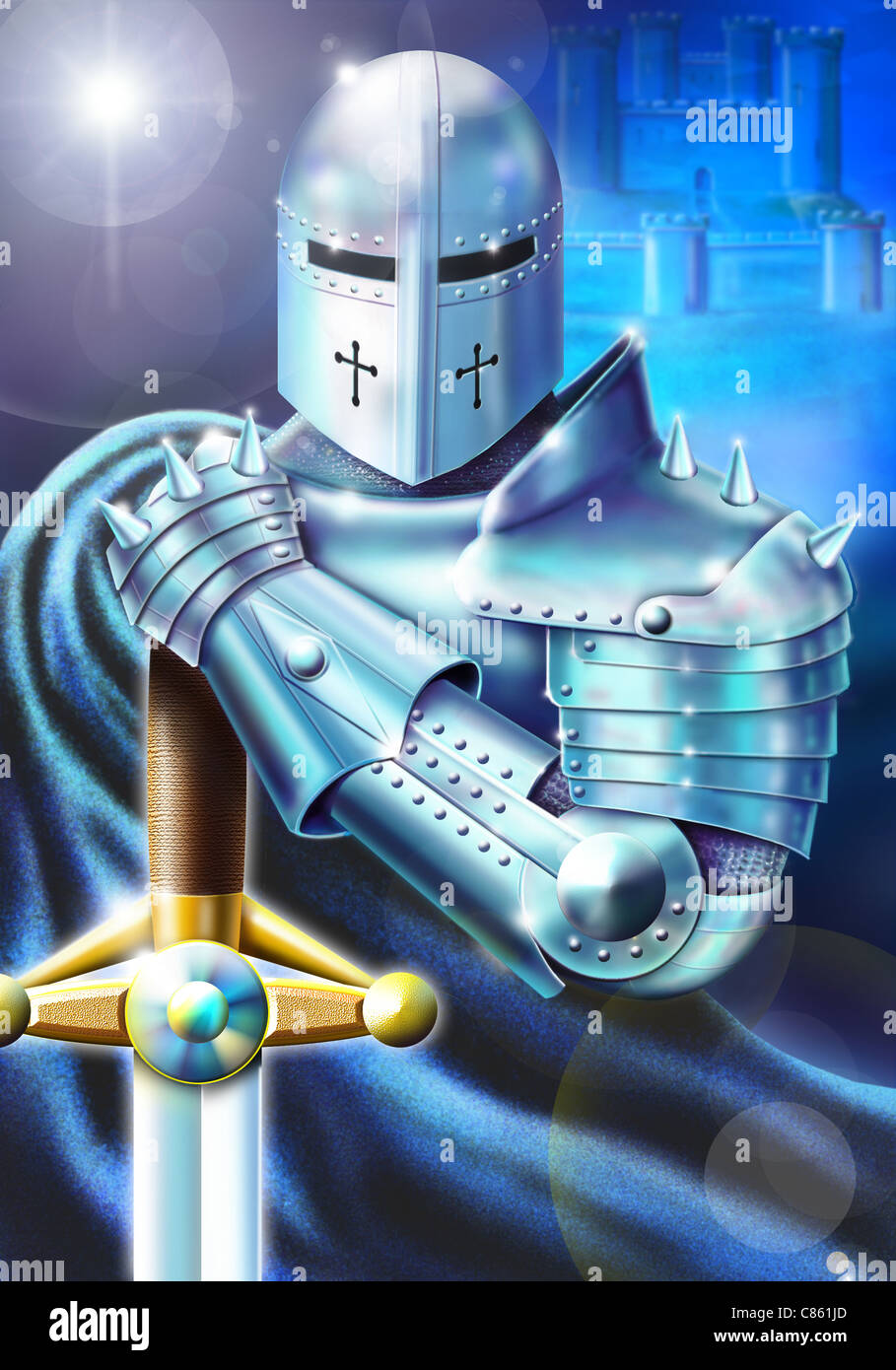 Illustration inspired by the legend of King Arthur. Number four of a ...