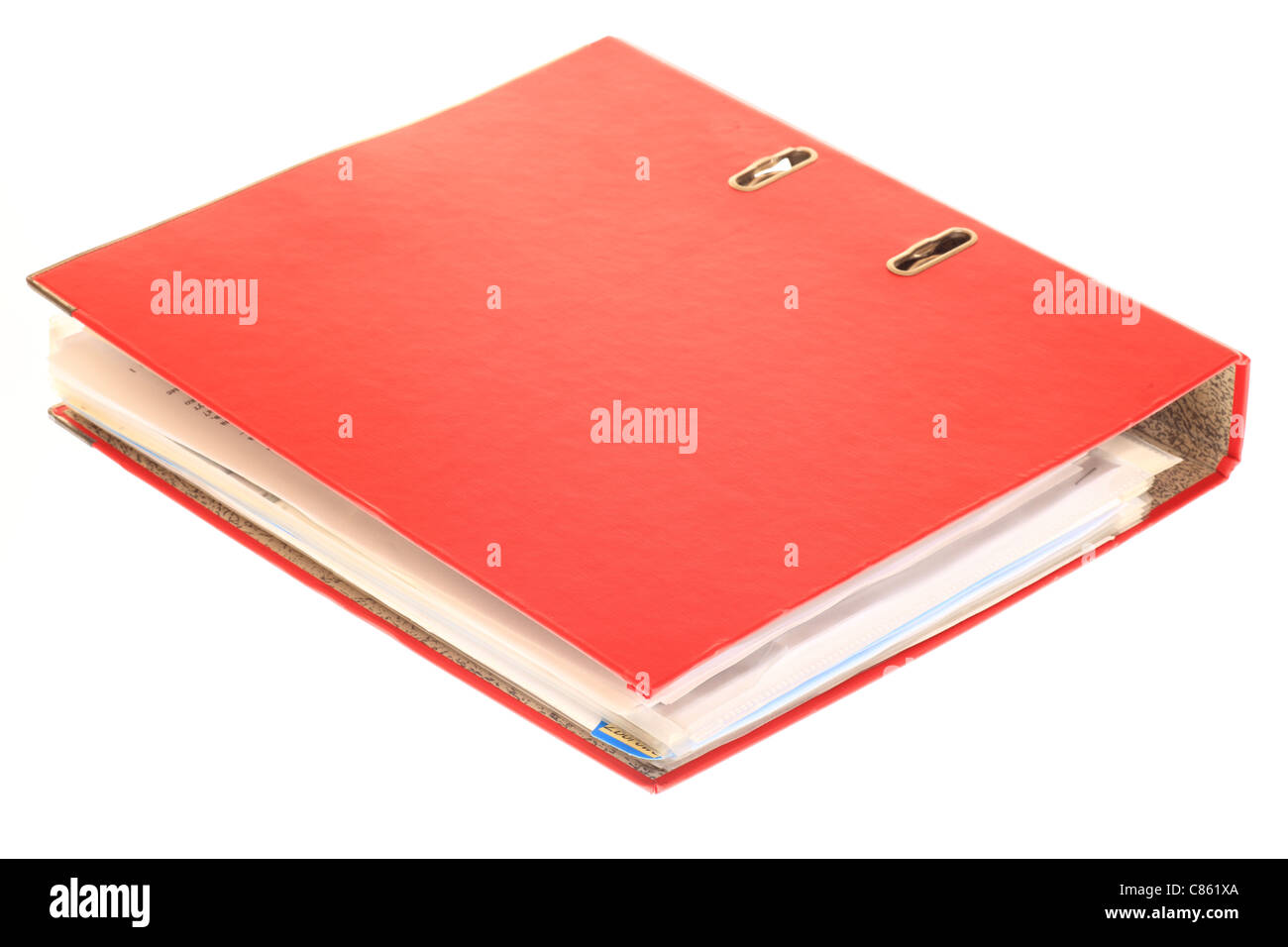 office folders red binder isolated on white Stock Photo - Alamy