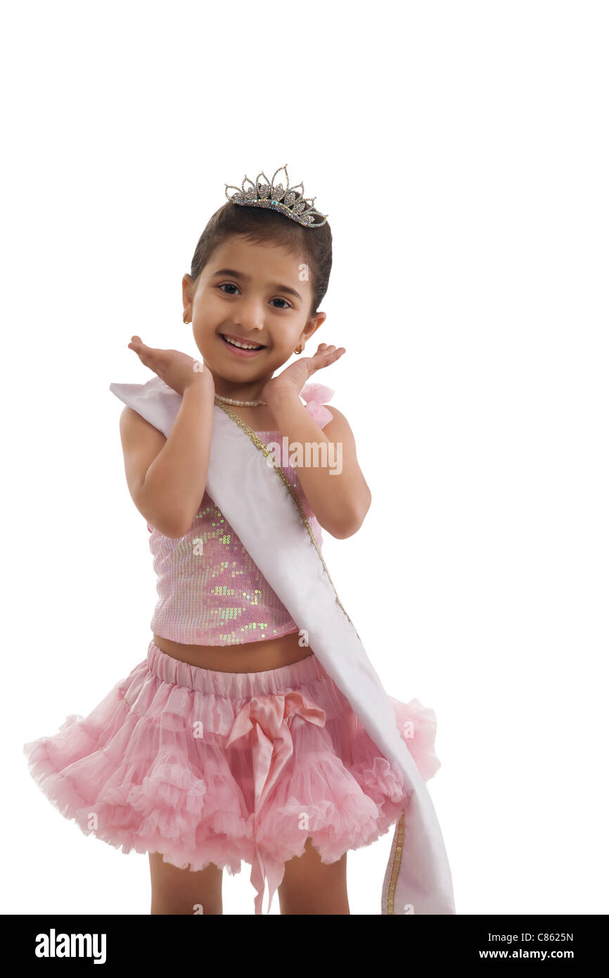 Portrait of a little beauty queen Stock Photo - Alamy