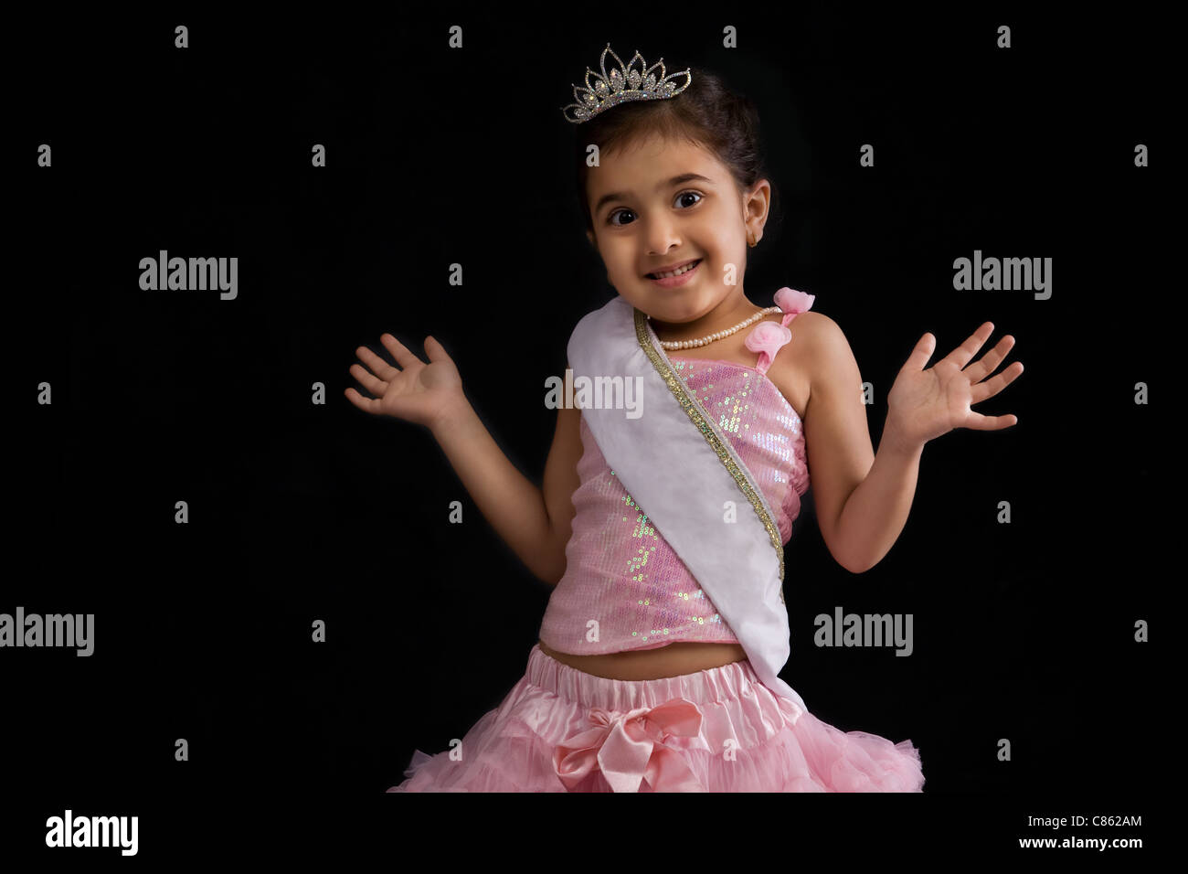 Portrait of a little beauty queen Stock Photo - Alamy