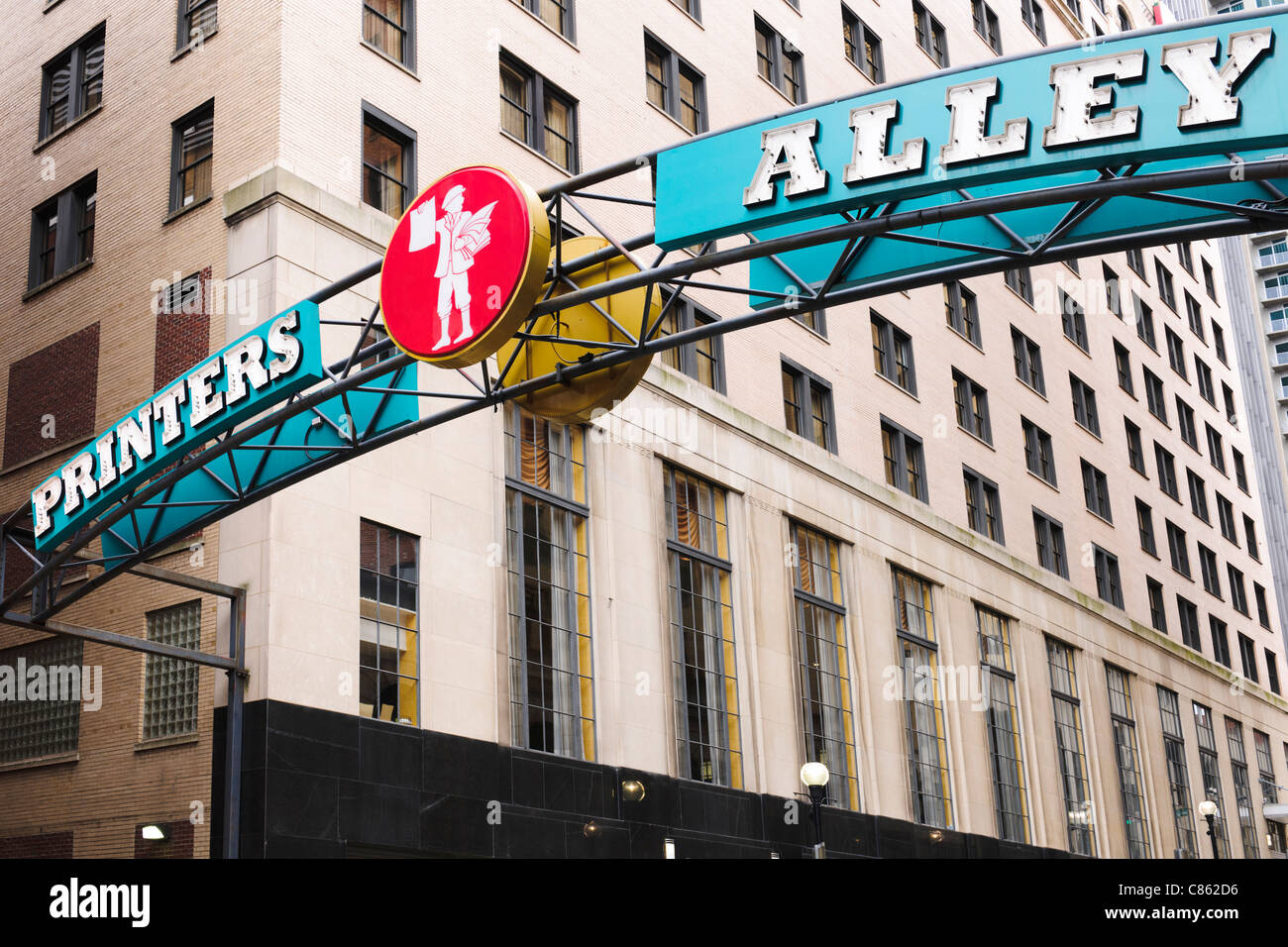 Printer's Alley entrance sign Nashville Stock Photo - Alamy