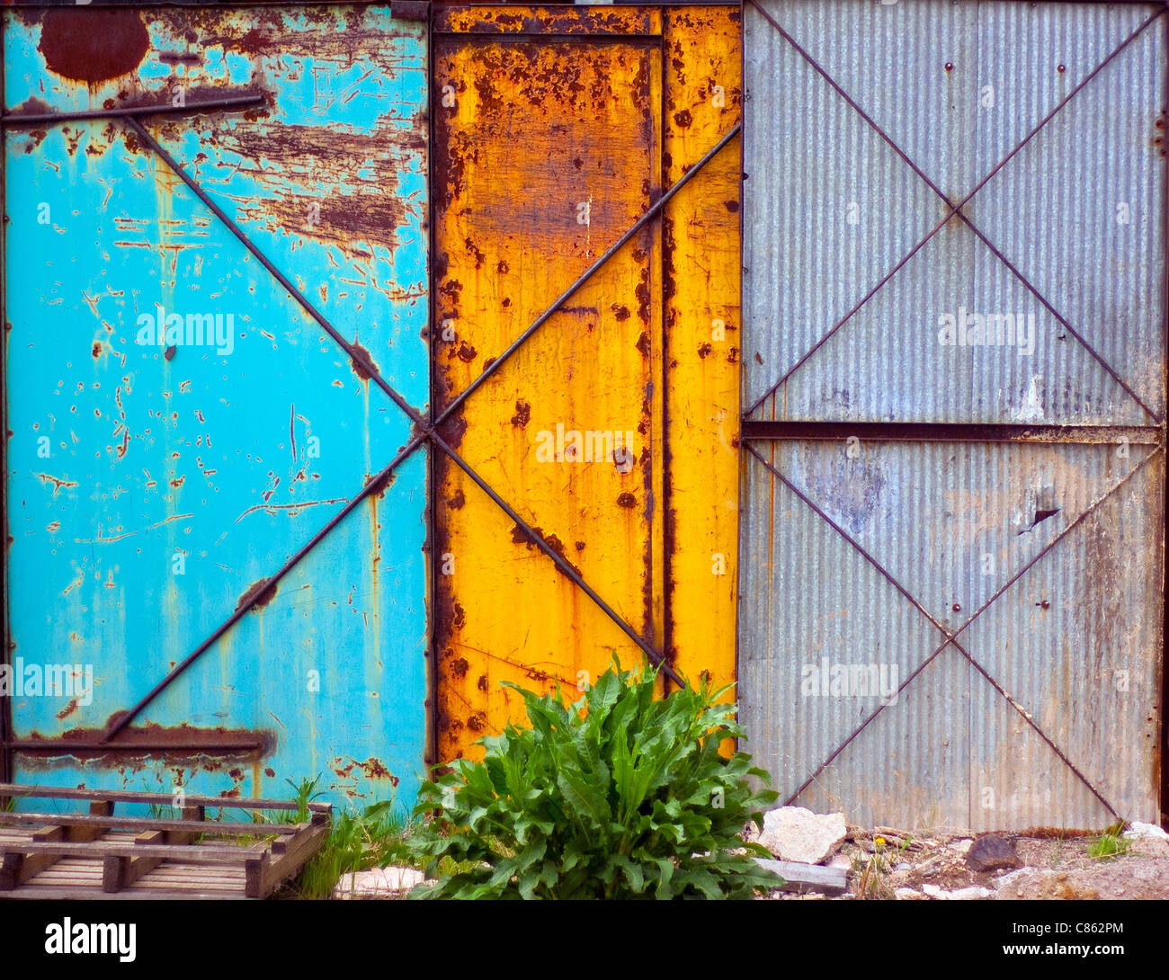 An old rusted metal door Stock Photo - Alamy
