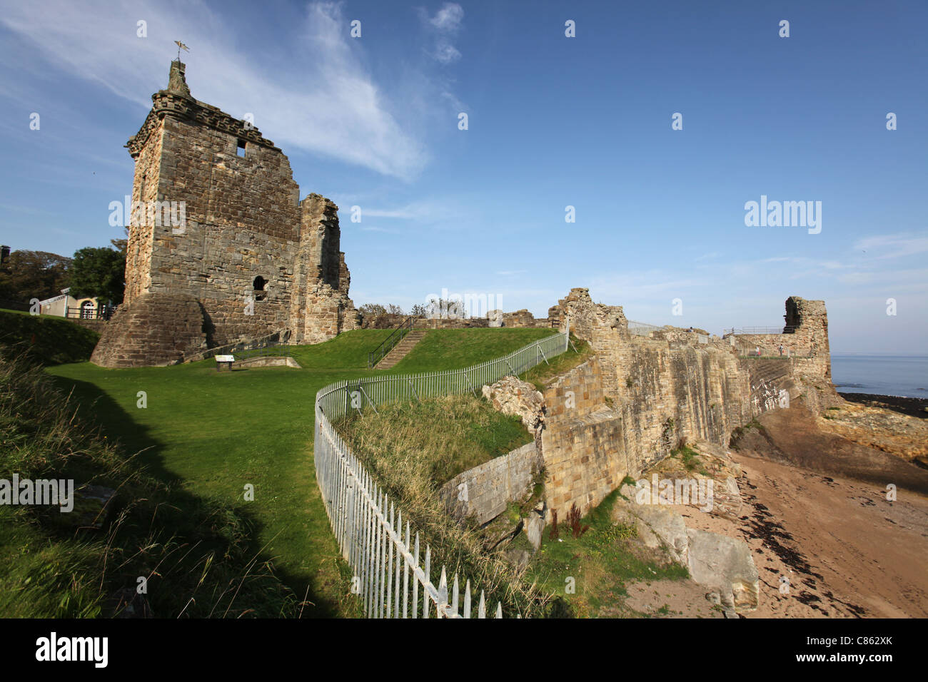 Town of St Andrews, Scotland. Picturesque view of the historic St ...