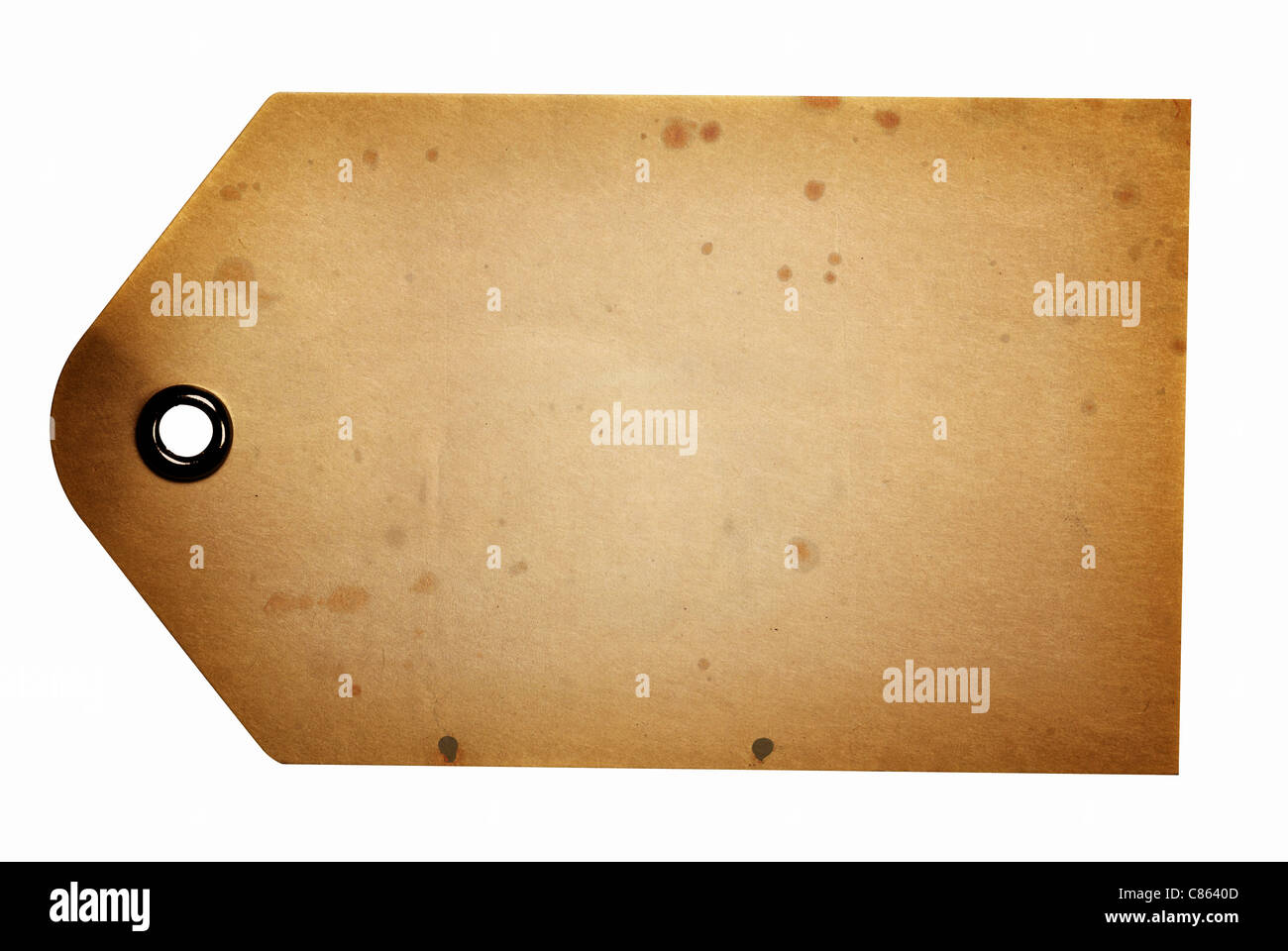 Blank beige gift tag isolated on a white background with clipping path ...