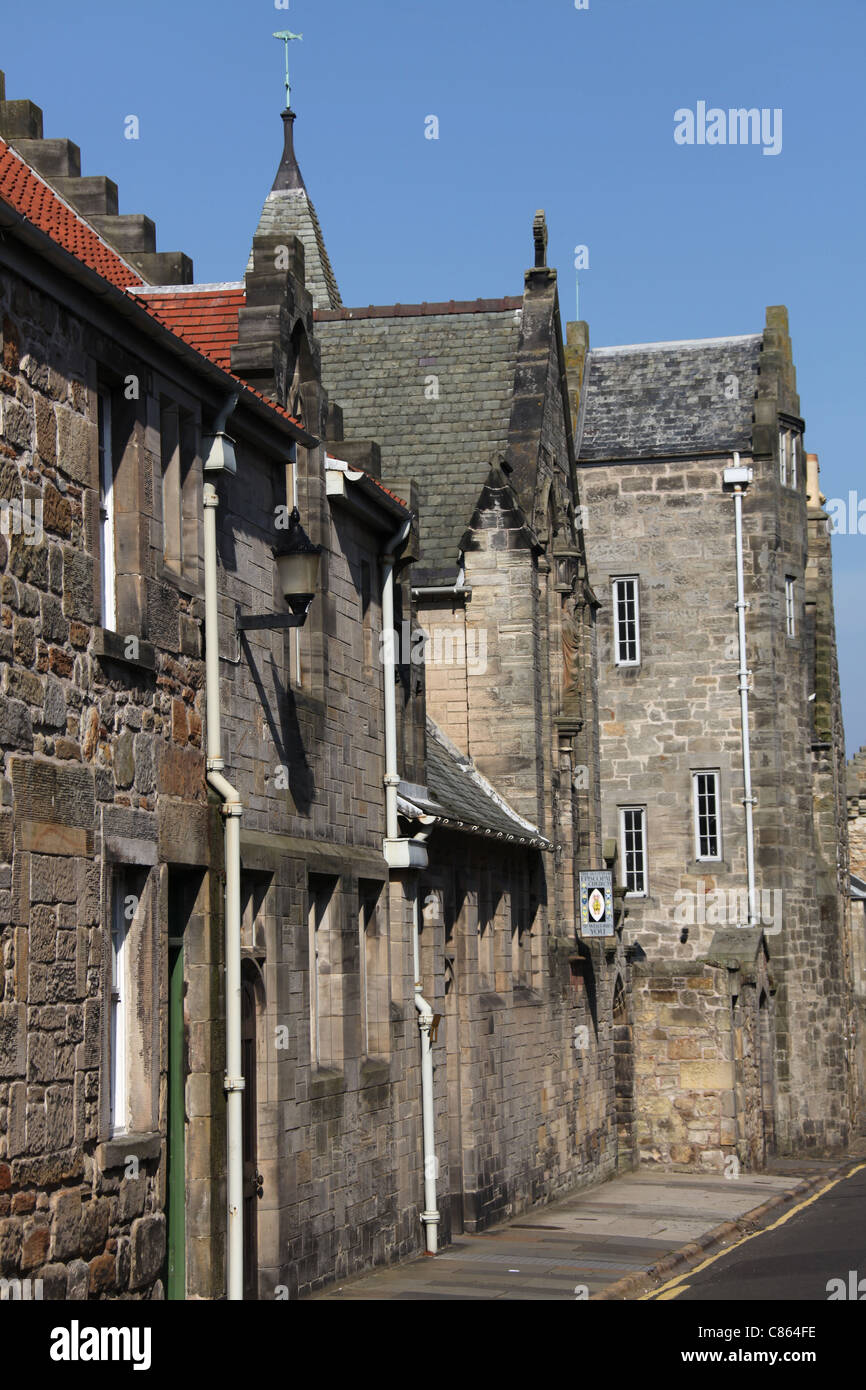 Town of St Andrews, Scotland. Picturesque view of North Castle Street ...