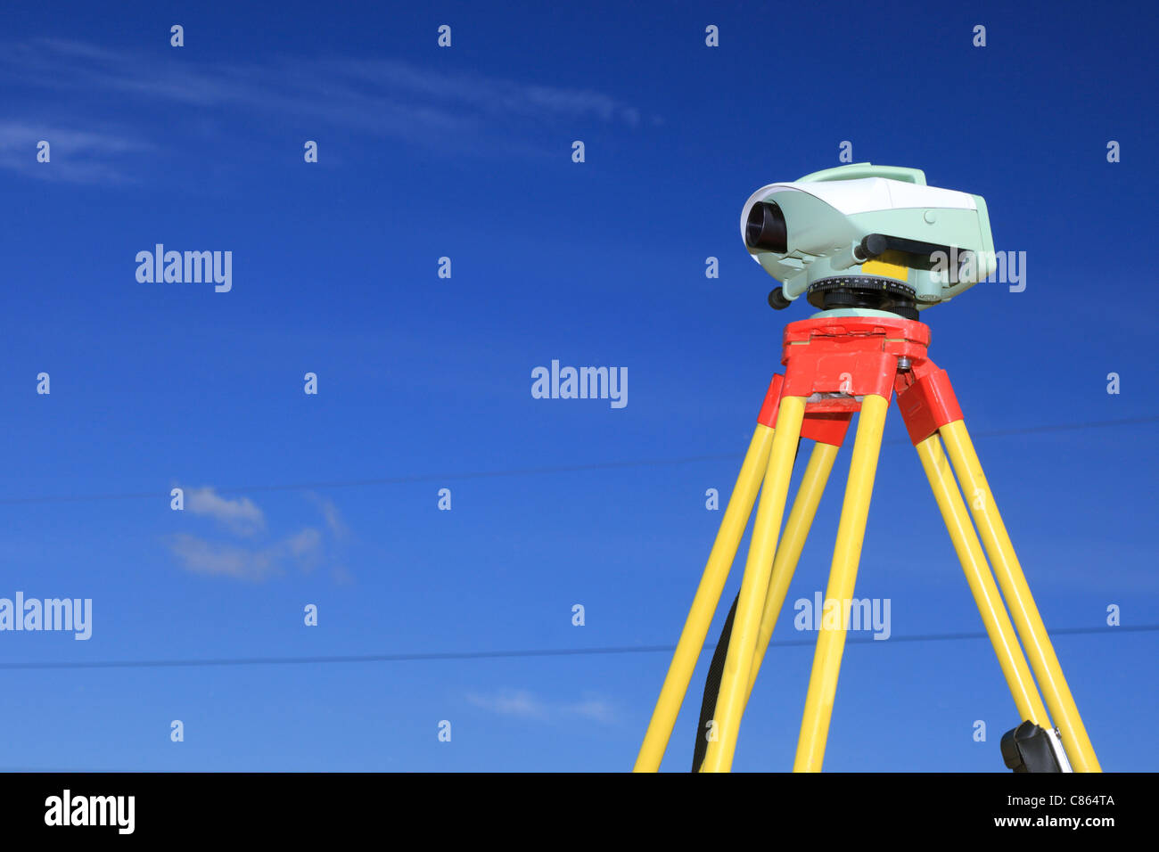 Builder's level - construction site by theodolite level transit ...