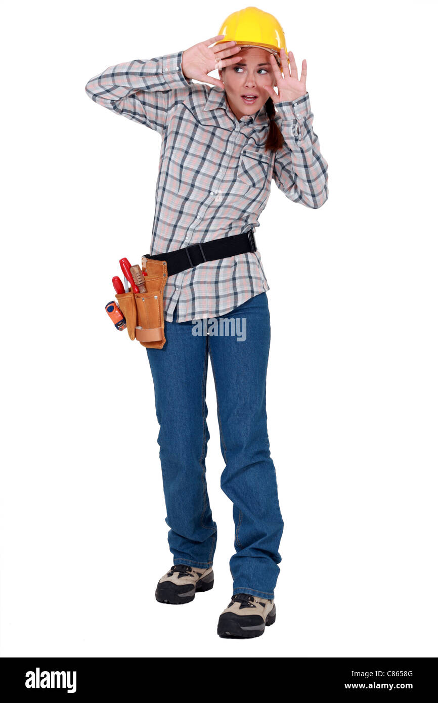 Shy woman shield hi-res stock photography and images - Alamy
