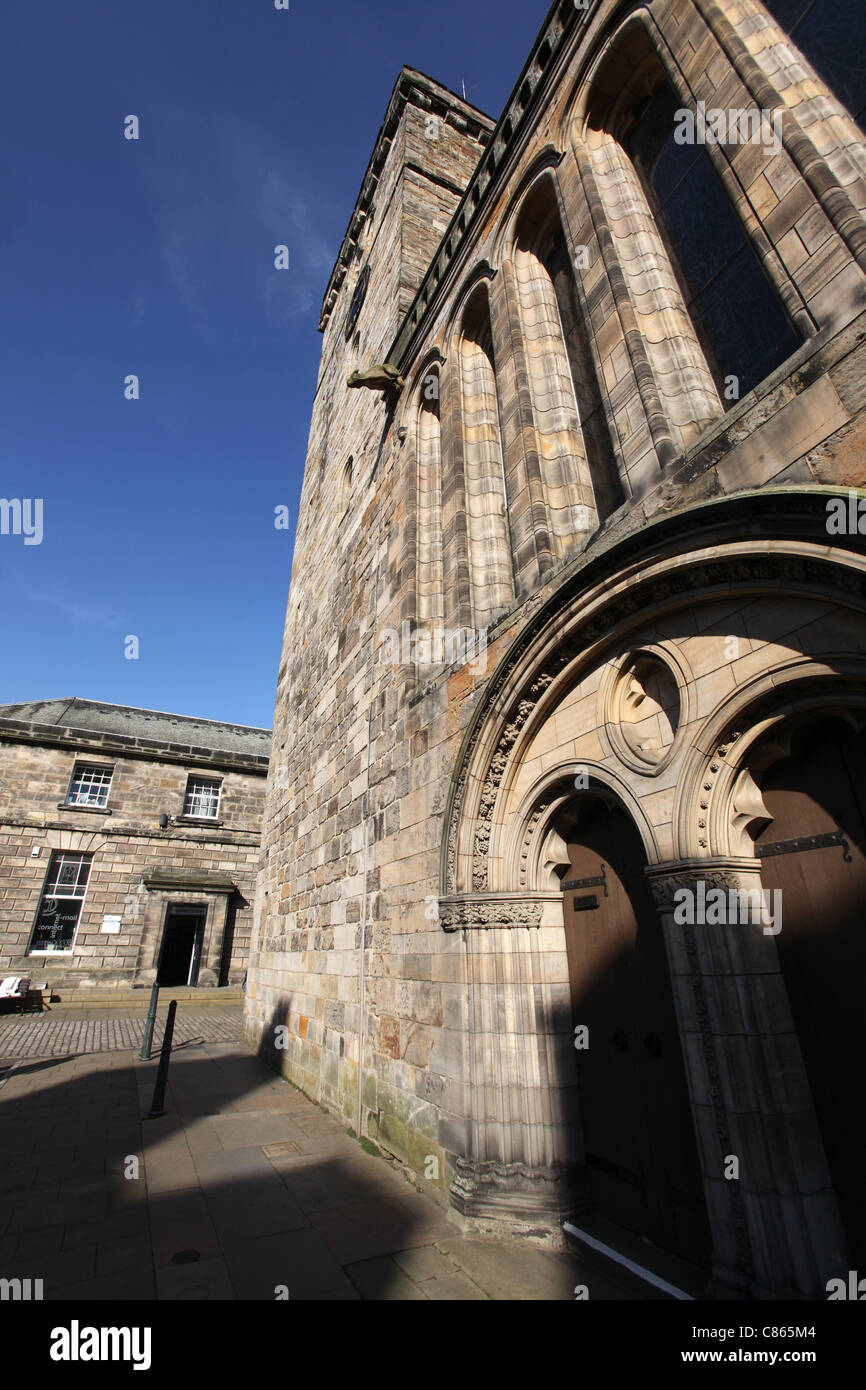 Town of St Andrews, Scotland. The 12th century Holy Trinity Church with ...