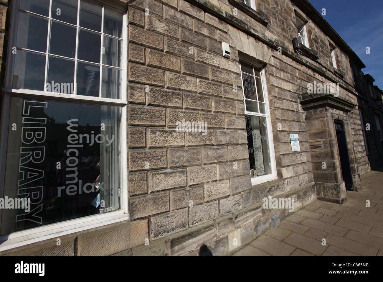 Town of St Andrews, Scotland. St Andrews public library in Church ...