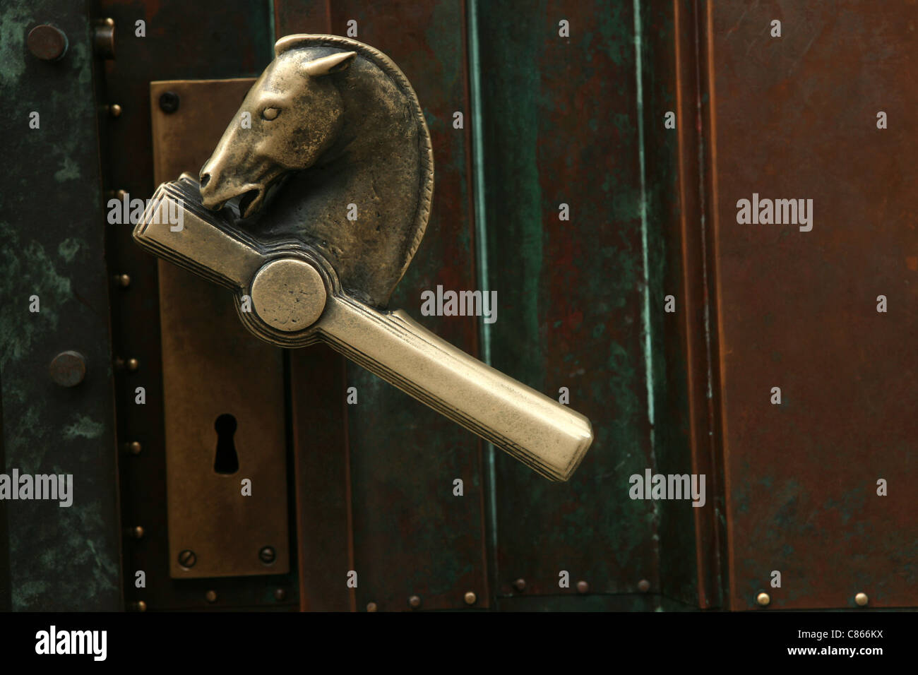 Door handle of the National and University Library by architect Joze ...