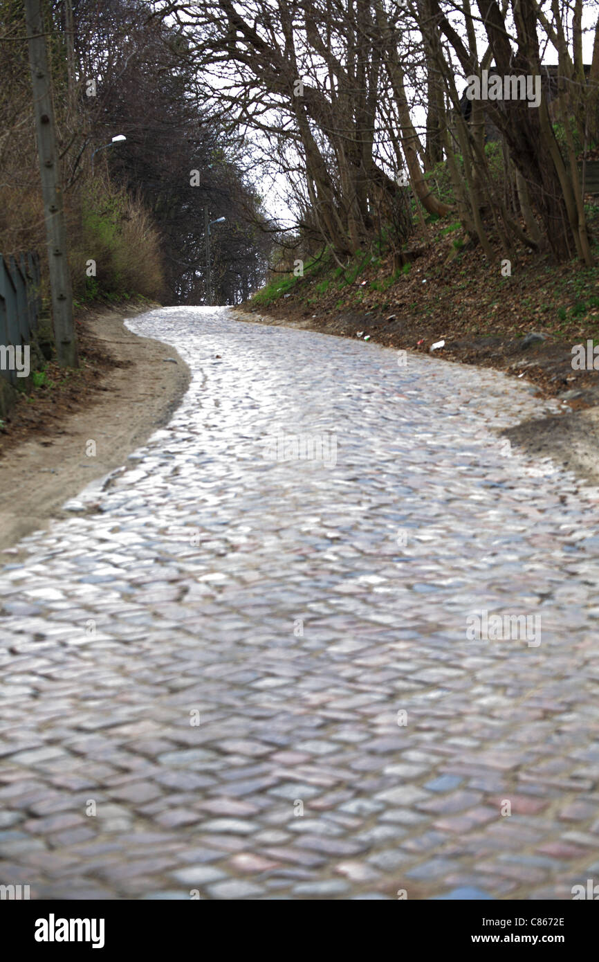 An old cobbled road leading to up Stock Photo - Alamy