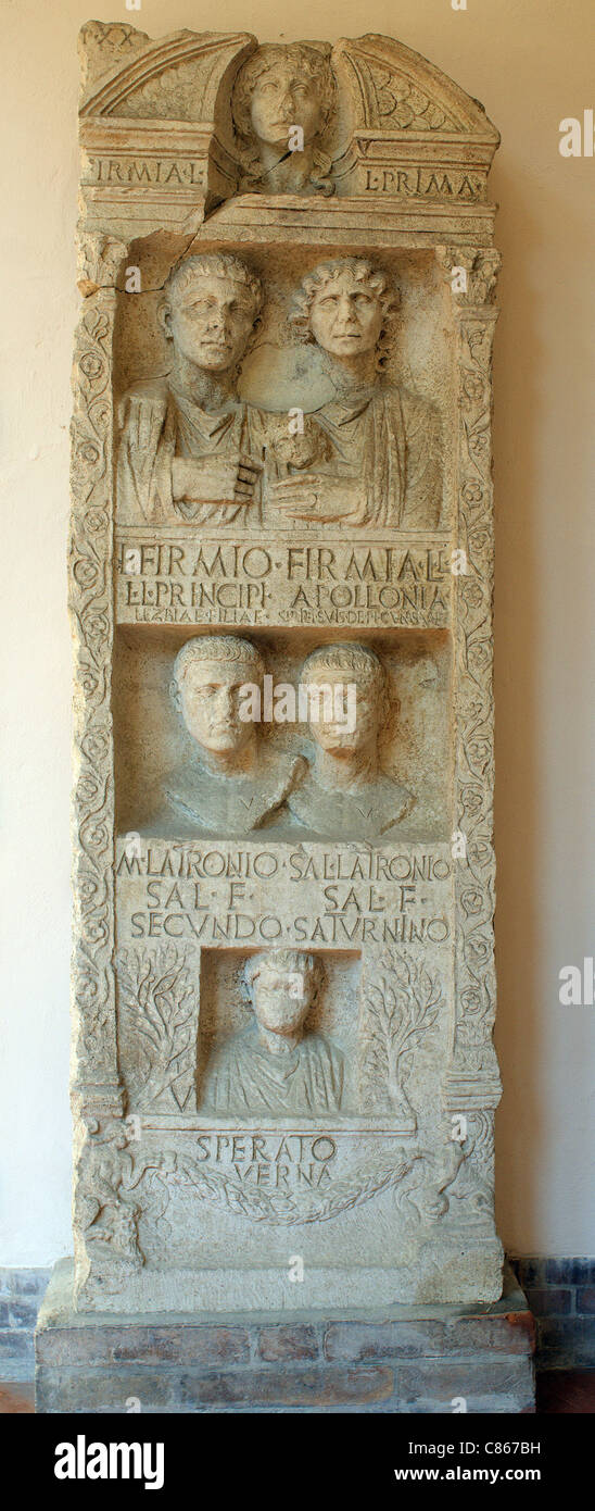 Roman tombstone Ravenna Museum Stock Photo - Alamy