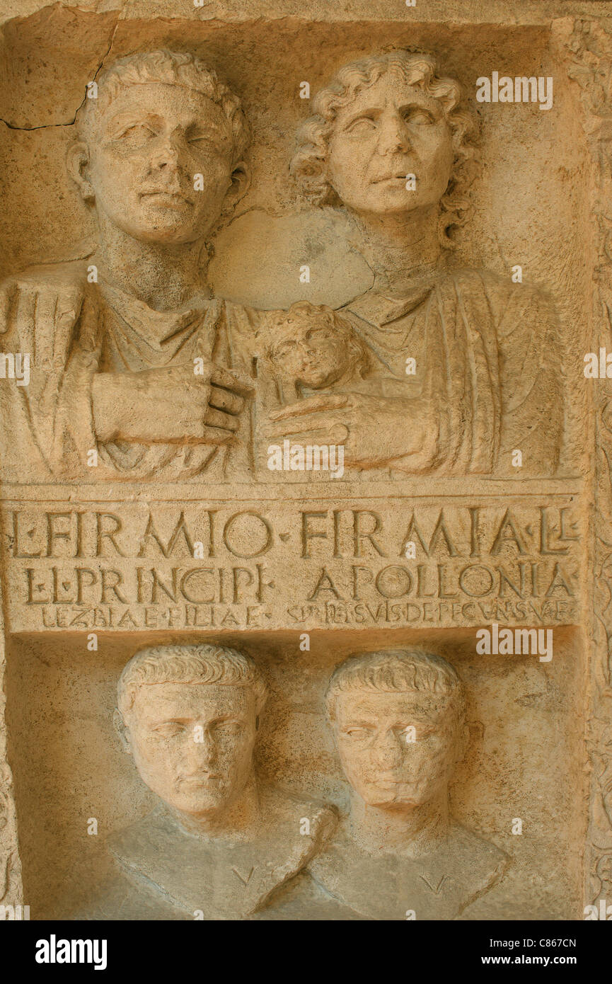 Roman tombstone Ravenna Museum Stock Photo - Alamy