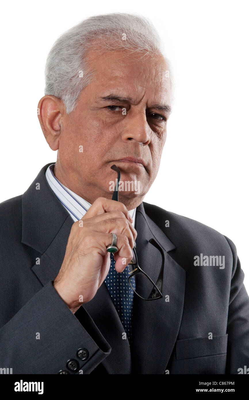 Portrait of an old businessman Stock Photo - Alamy