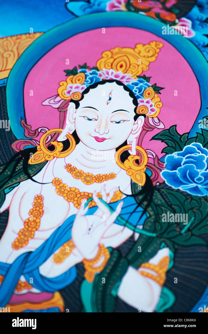 Tibetan buddhist thangka painting white hi-res stock photography and ...