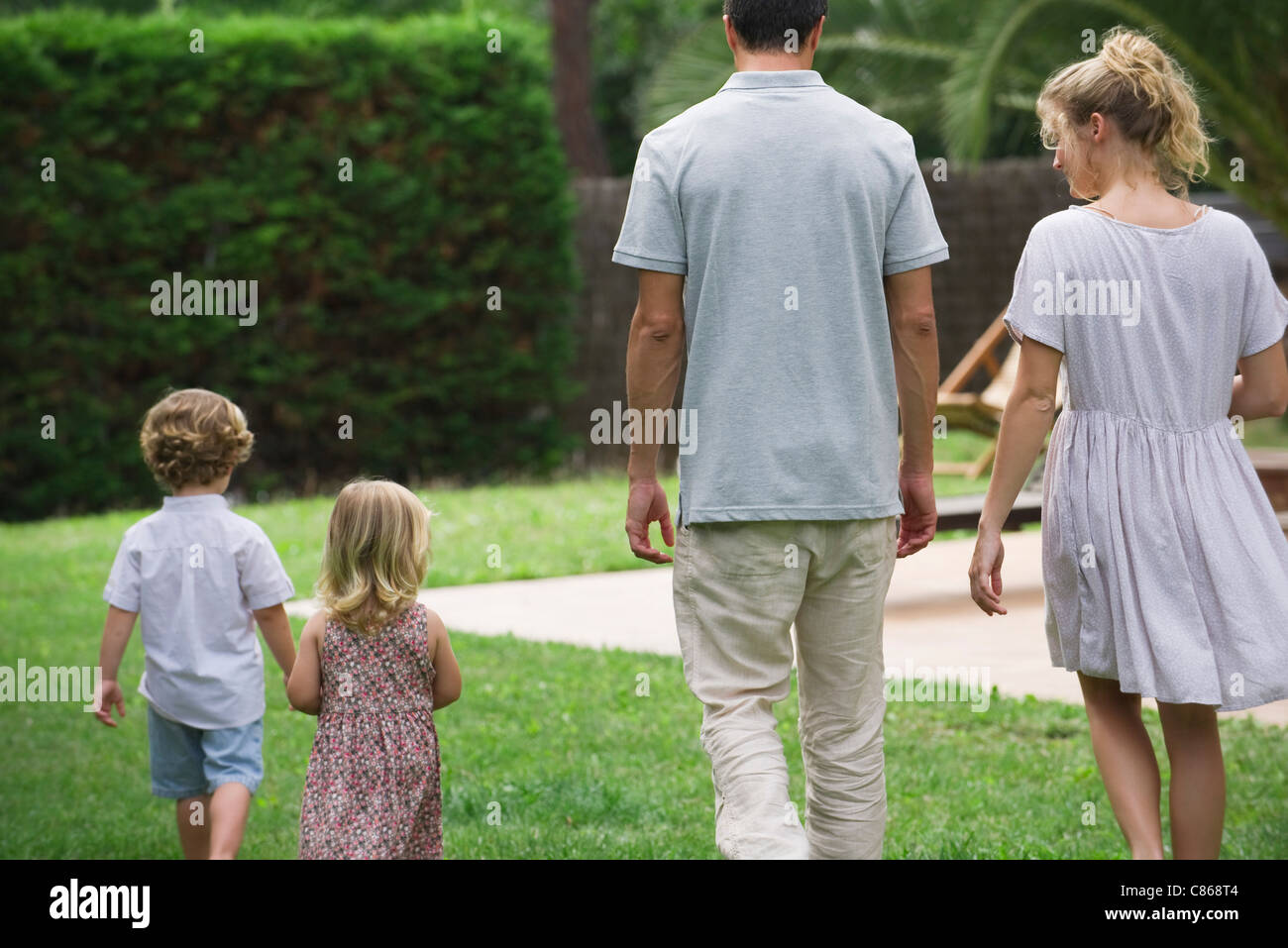 Family walking together outdoors, rear view Stock Photo - Alamy