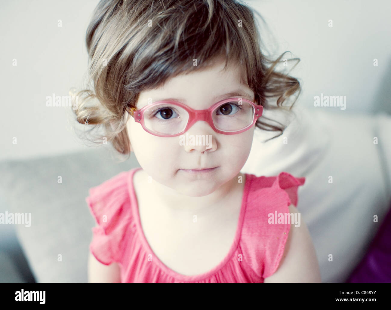 Little girl with glasses, portrait Stock Photo - Alamy