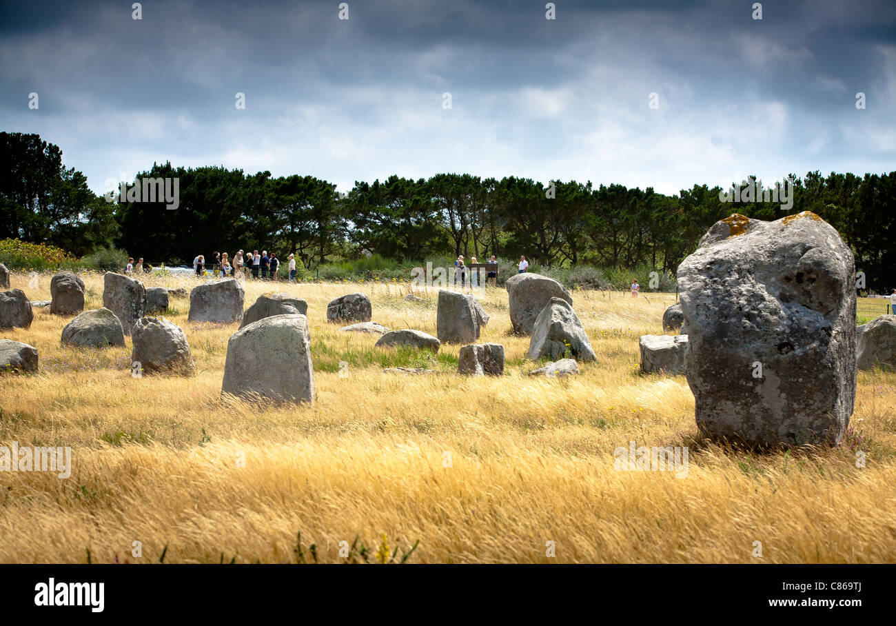 Carnac stones. Carnac village. Morbihan department, Brittany, France ...