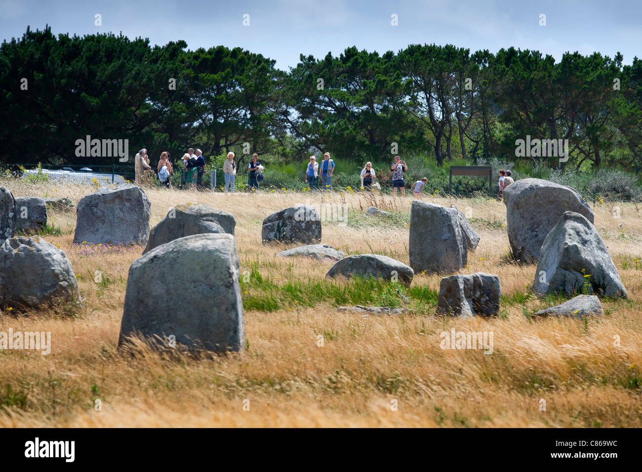 Carnac stones. Carnac village. Morbihan department, Brittany, France ...