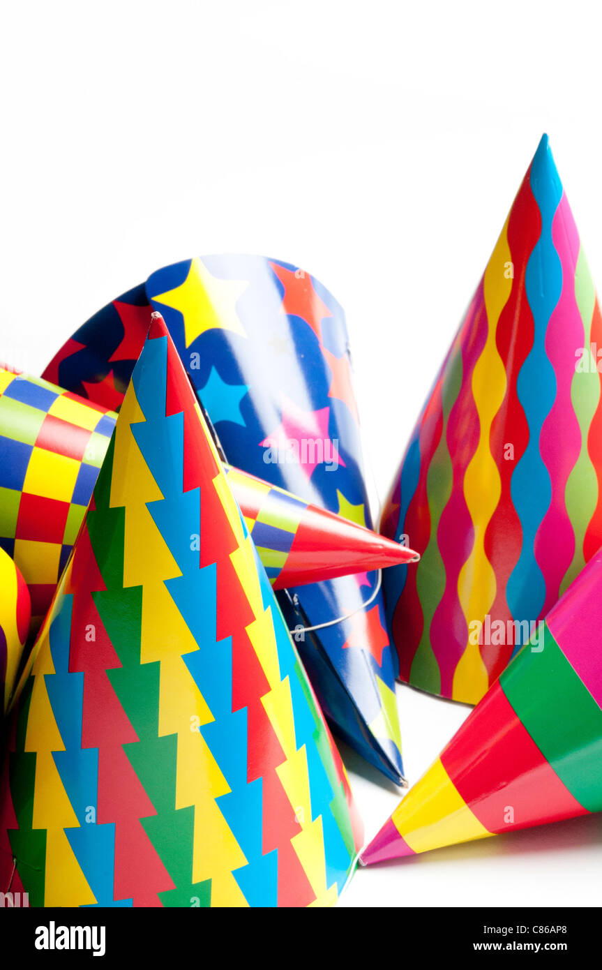 colorful party hats Stock Photo - Alamy