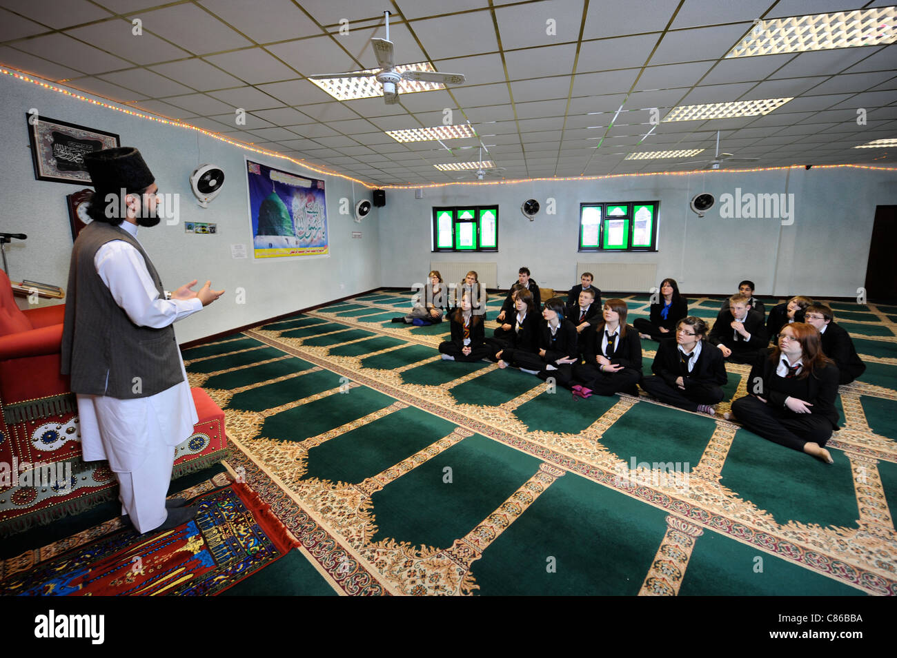 Children from Mitchell High School, Stoke-on-Trent listen to a talk ...