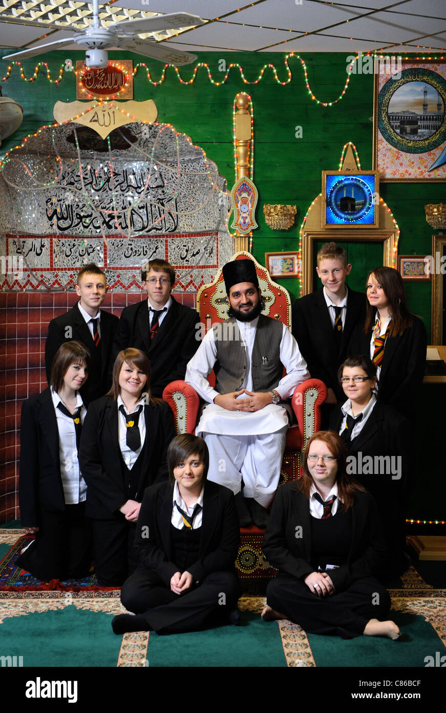 Children from Mitchell High School, Stoke-on-Trent with Sheik Hanif at ...