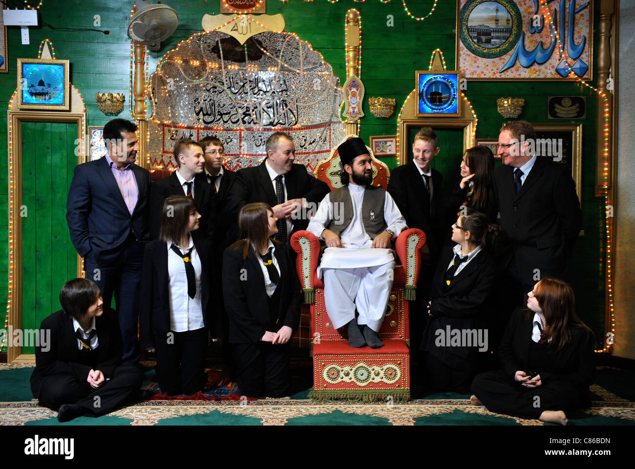 Children from Mitchell High School, Stoke-on-Trent with Sheik Hanif at ...