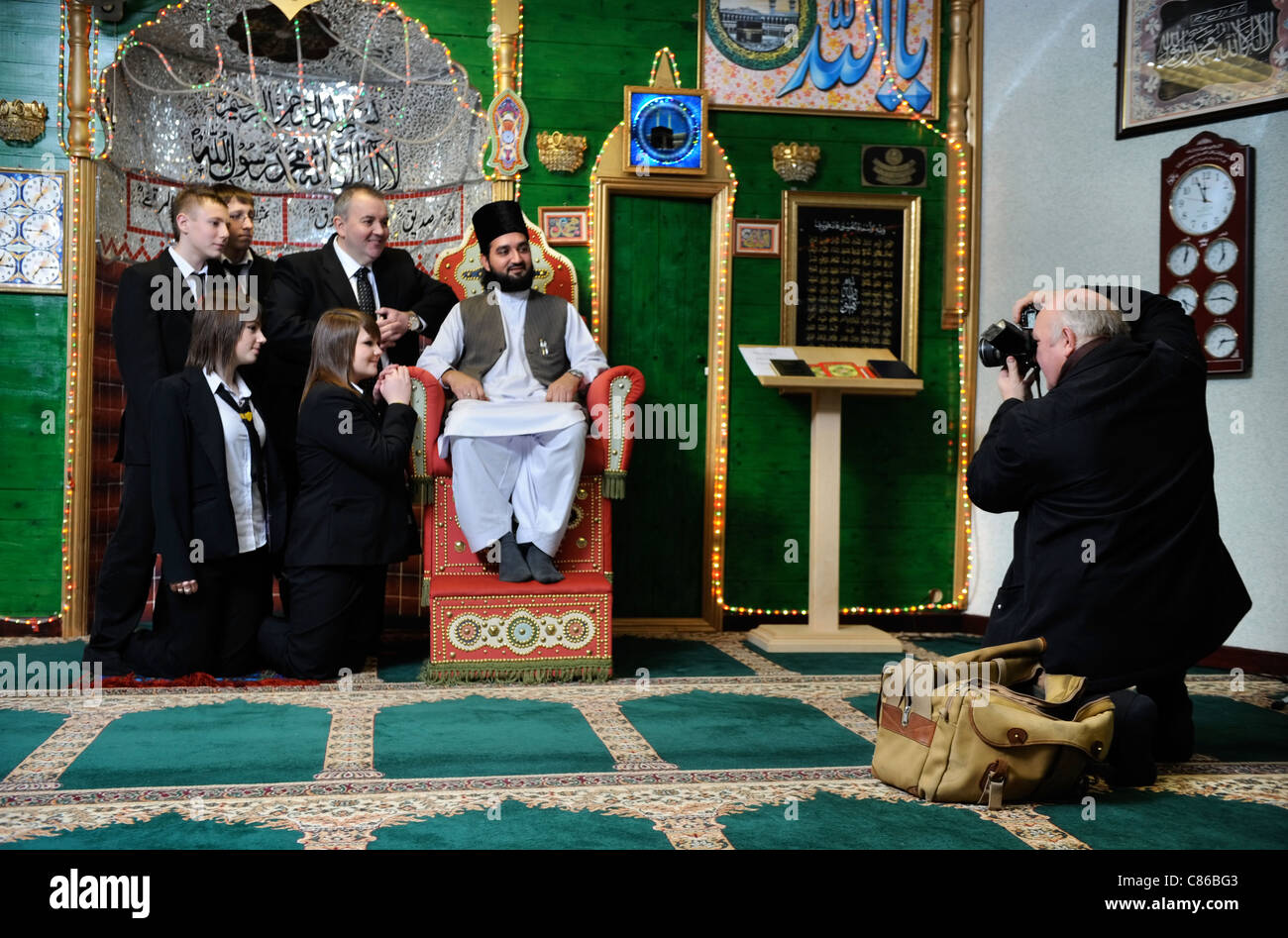 Children from Mitchell High School, Stoke-on-Trent are photographed by ...