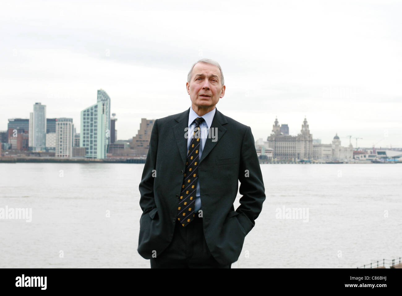 MP Frank Field stands in his constituency, Birkenhead, overlooking the ...