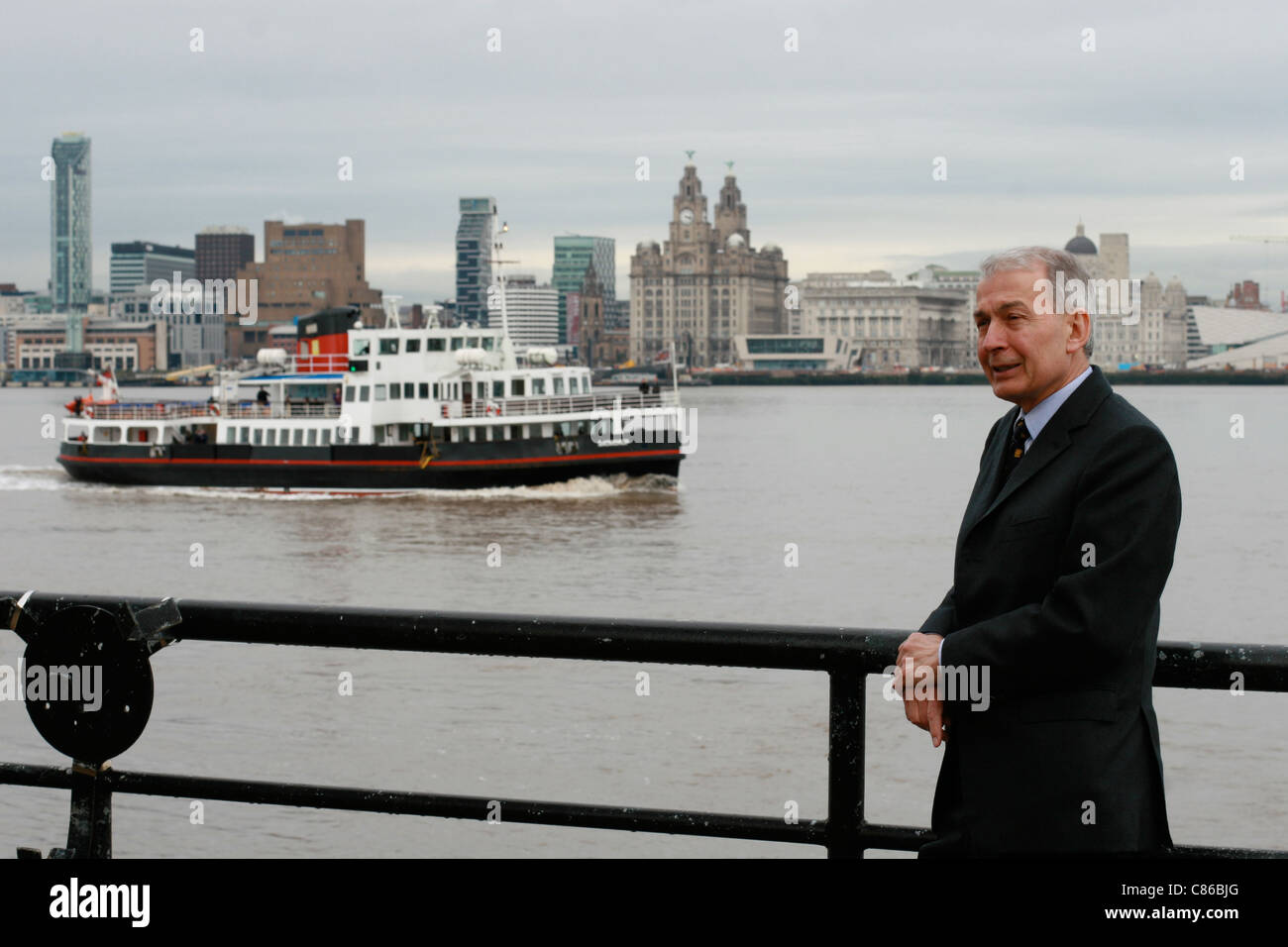 MP Frank Field looking out from his constituency, Birkenhead, with the ...