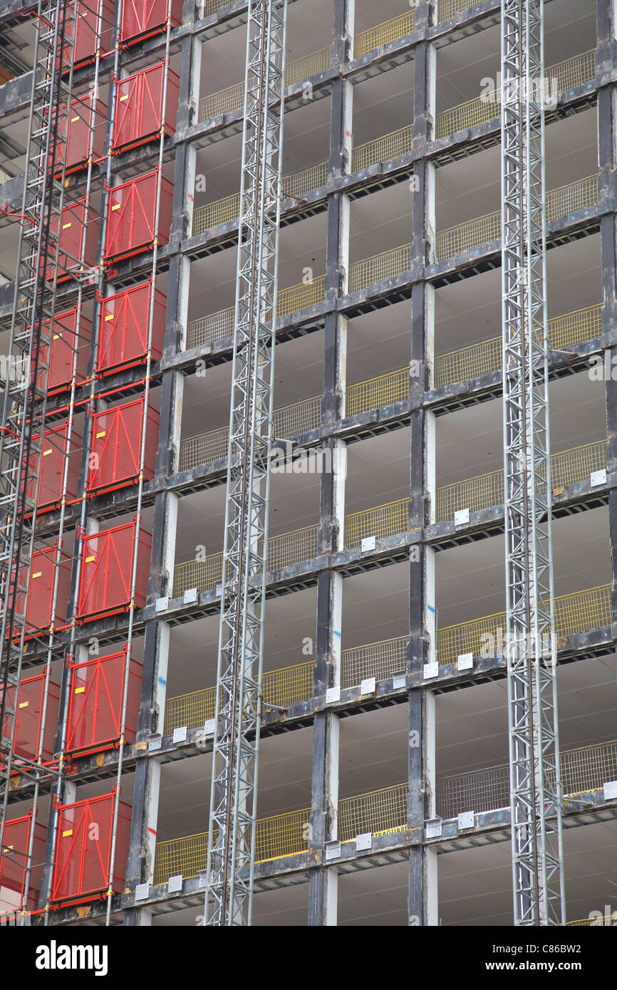 Detail of a tower block being refurbished, UK Stock Photo - Alamy