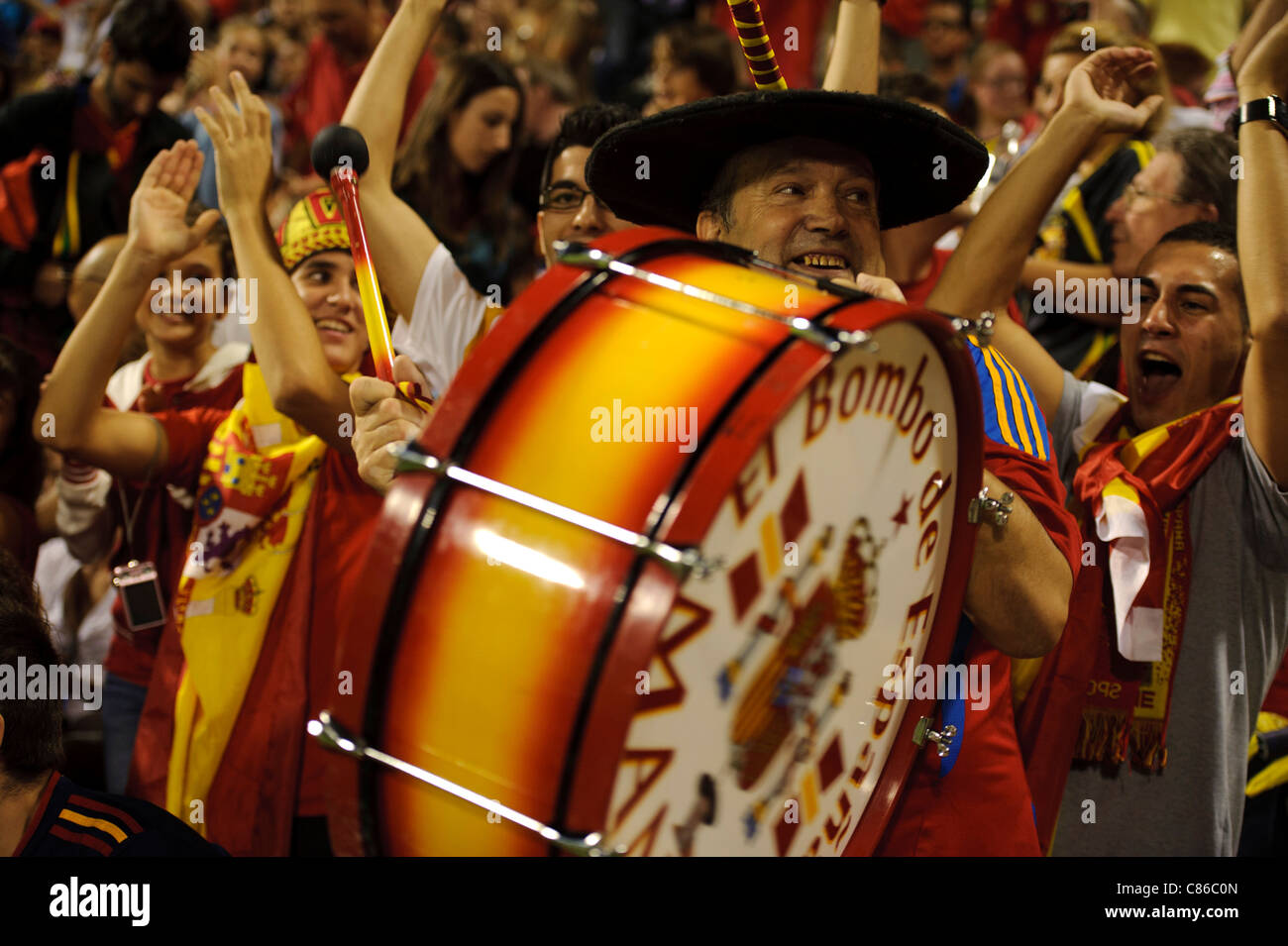 Football fan with drum hi-res stock photography and images - Alamy