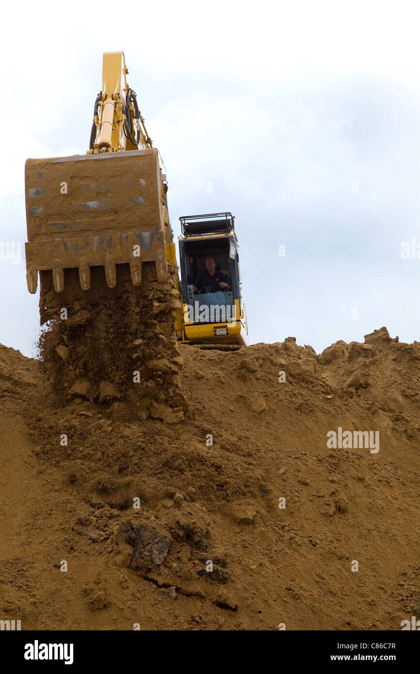 Komatsu PC 290 LC tracked 360 excavator at work on a coastal erosion ...