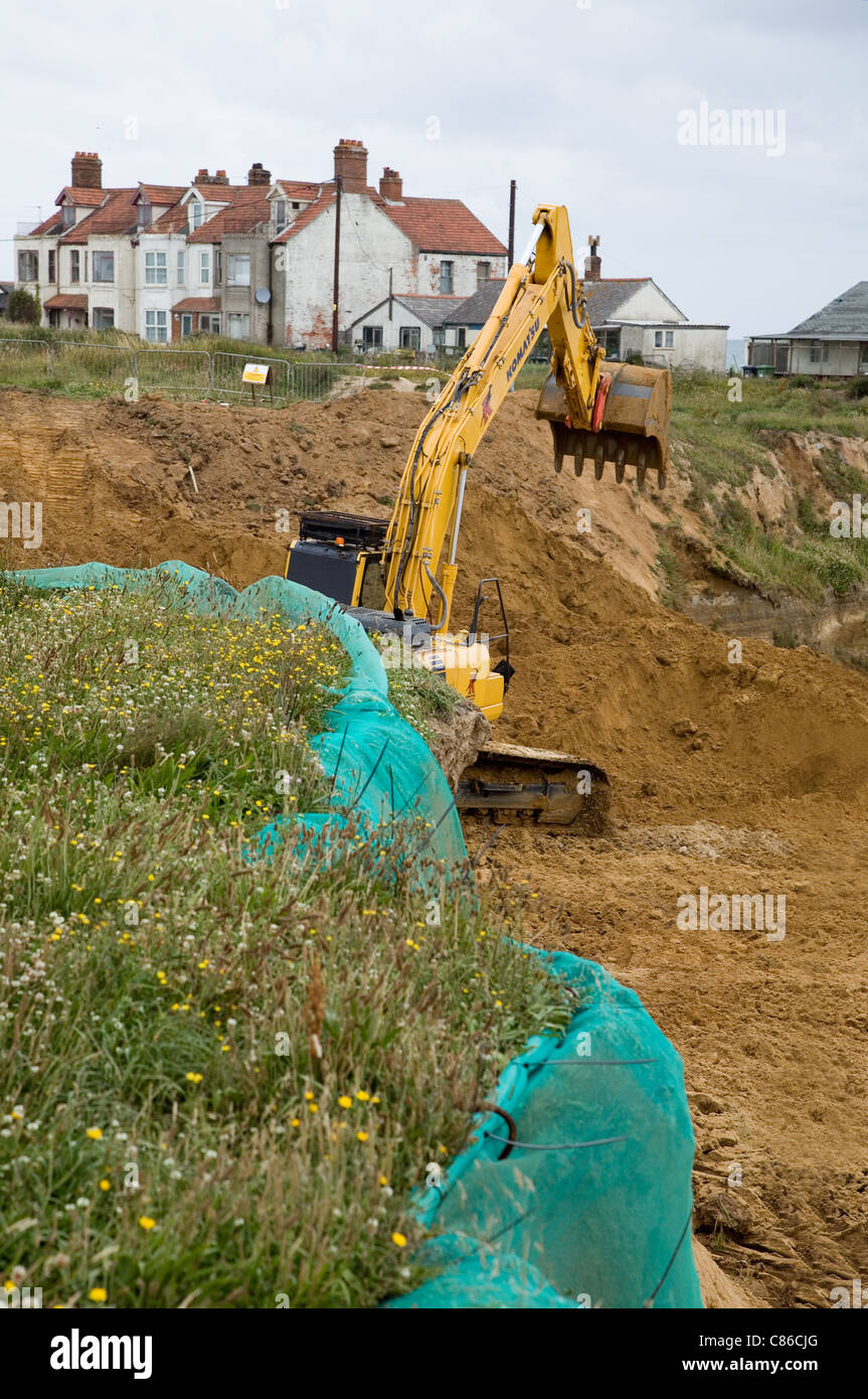 Komatsu PC 290 LC tracked 360 excavator at work on a coastal erosion ...