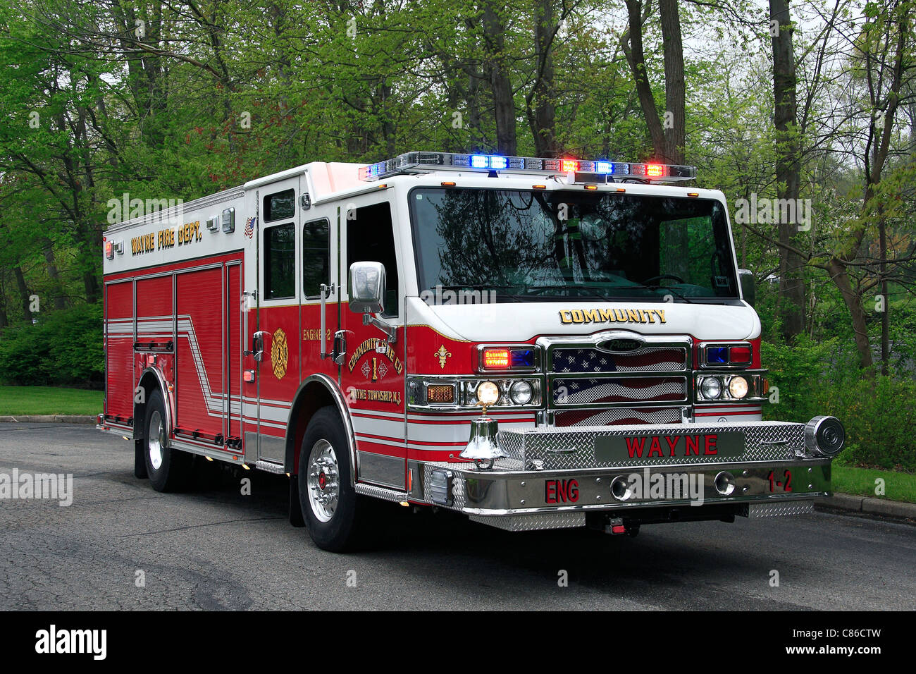 Pierce Velocity Engine 1-2 Wayne Fire Department NJ Stock Photo - Alamy