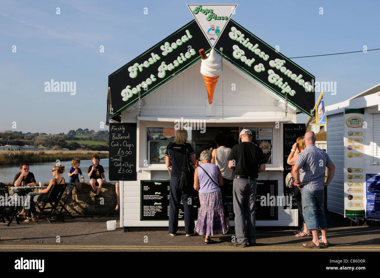 West bay dorset fish chips hi-res stock photography and images - Alamy