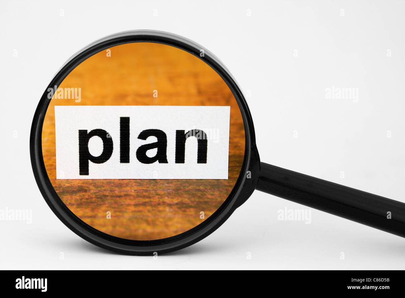 idea word lens grunge black white background Stock Photo - Alamy