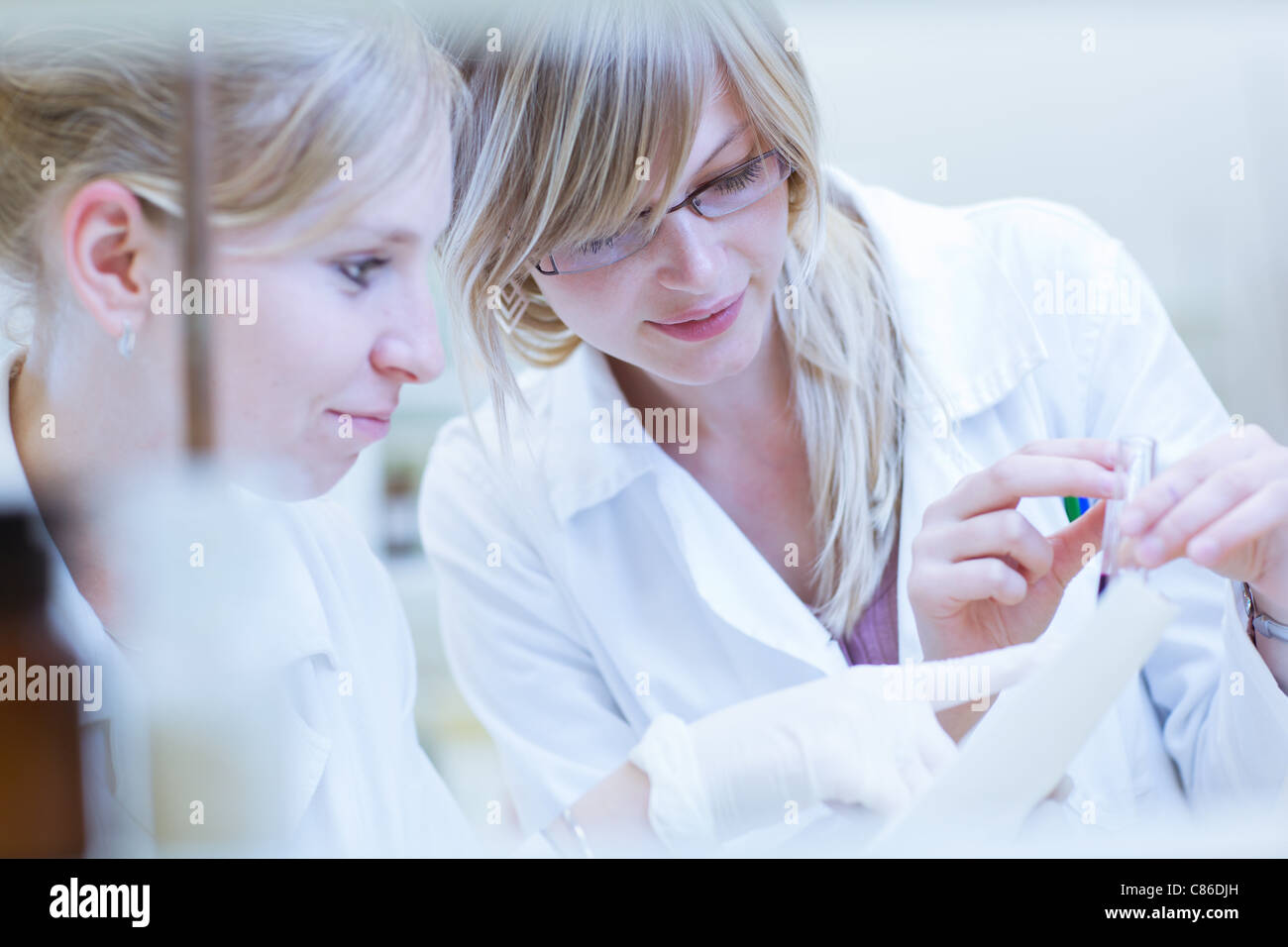 Two female researchers in a chemistry lab Stock Photo - Alamy