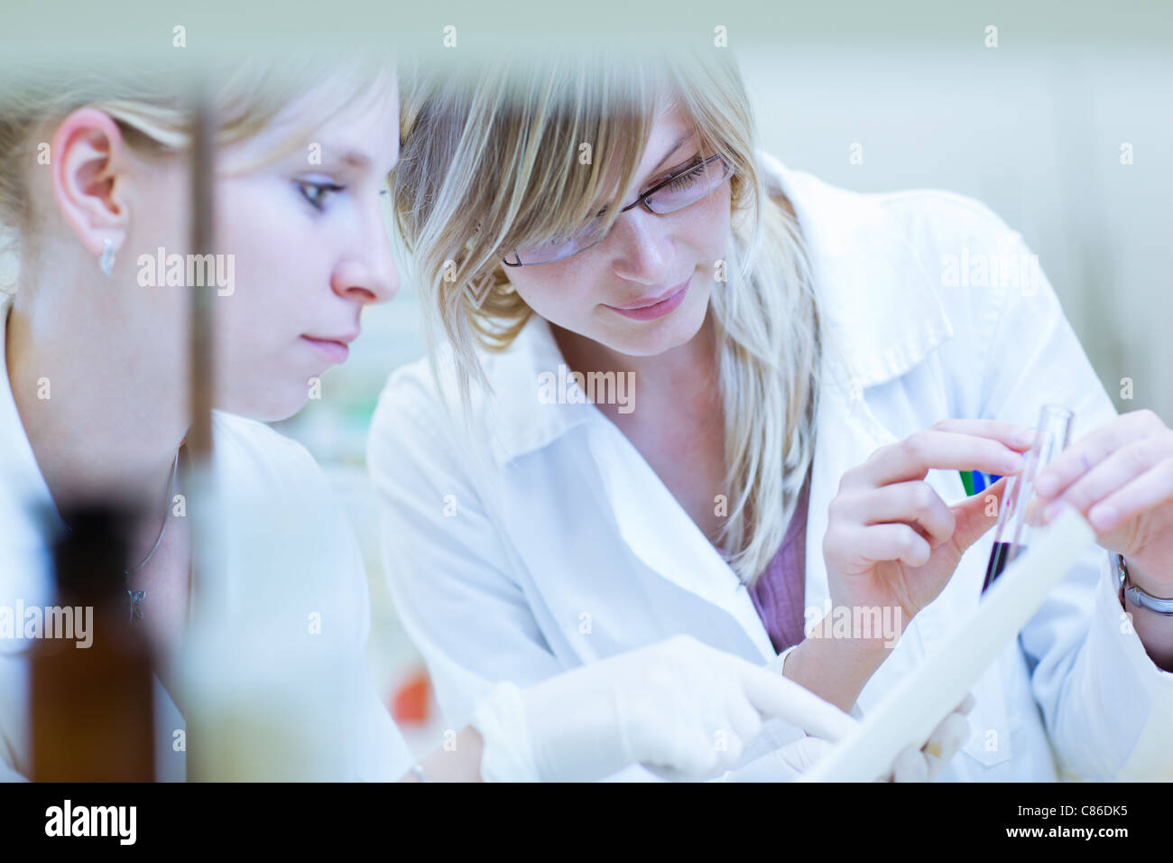 Two female researchers in a chemistry lab Stock Photo - Alamy