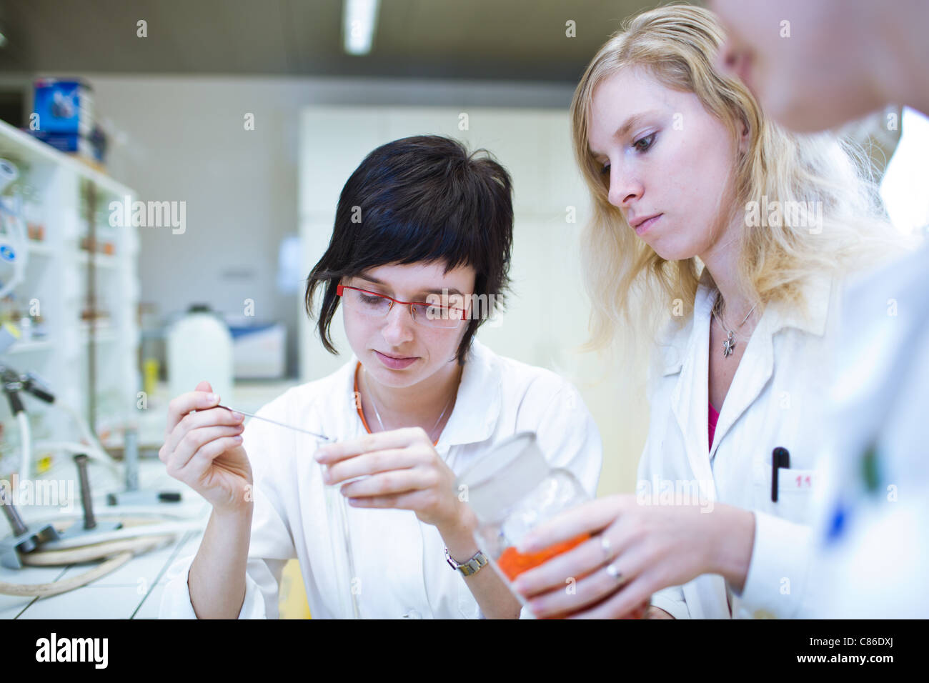 Two female researchers in a chemistry lab Stock Photo - Alamy