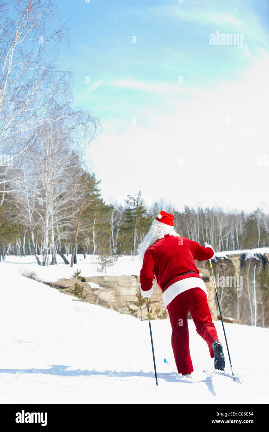 Santa claus walking in wood hi-res stock photography and images - Alamy