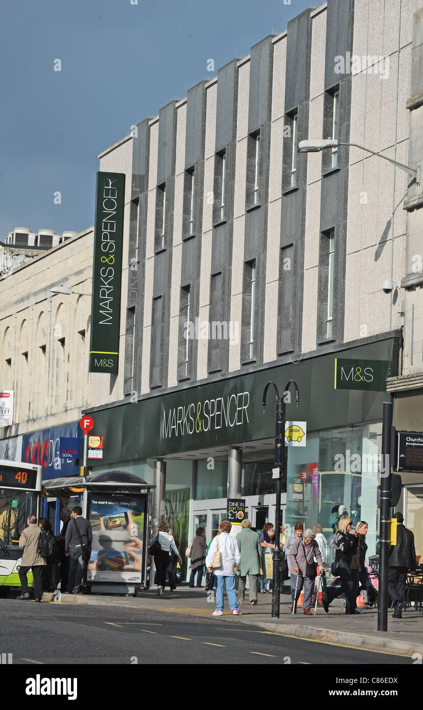 Marks&Spencer or Marks and Spencer department store front Western Road ...